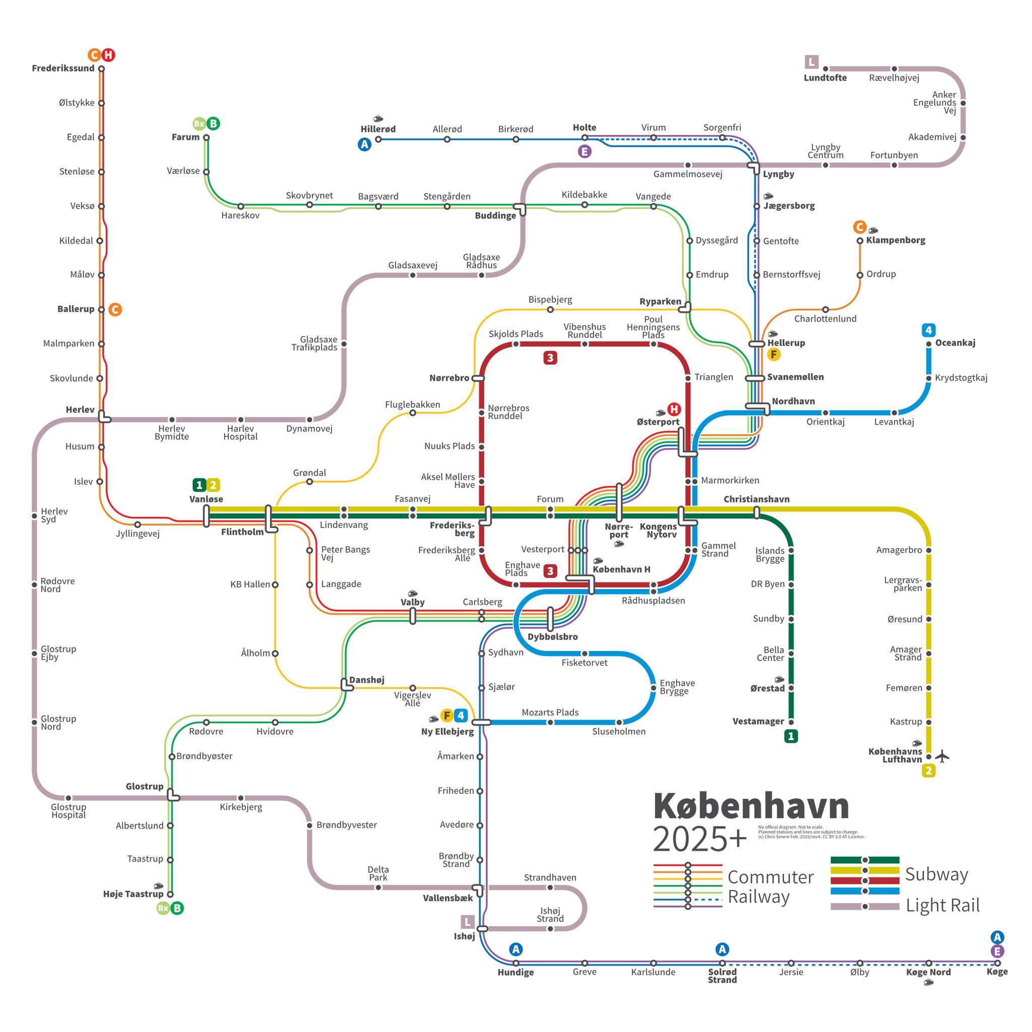 Copenhagen train rail subway metro tram