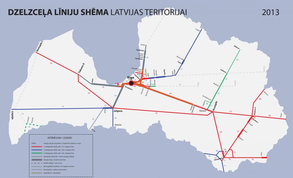 Baltic train rail maps