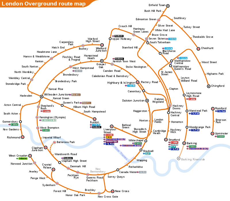 London Overground train / rail maps