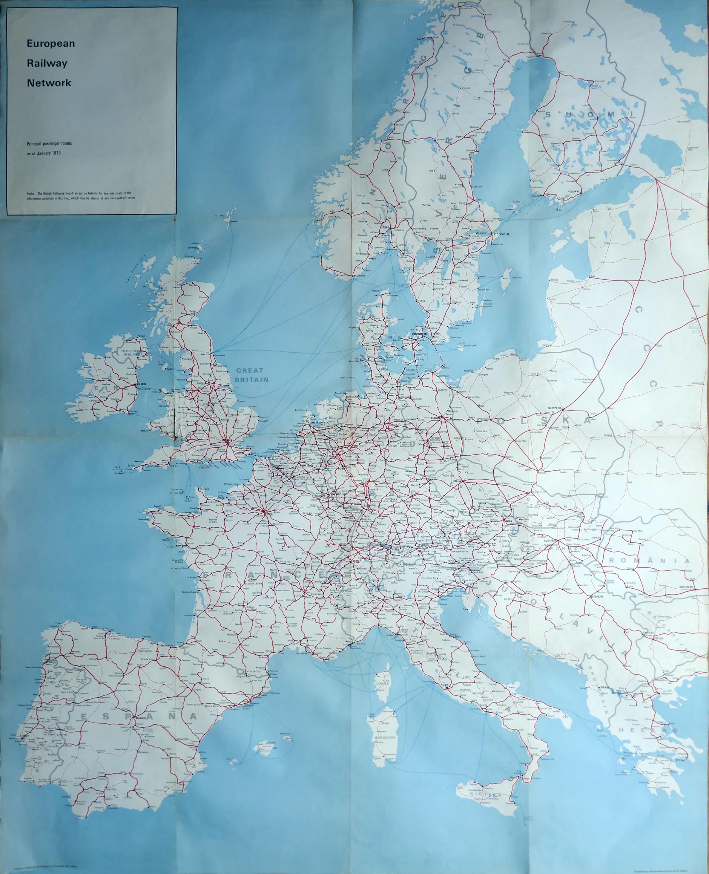 Europe train / rail maps