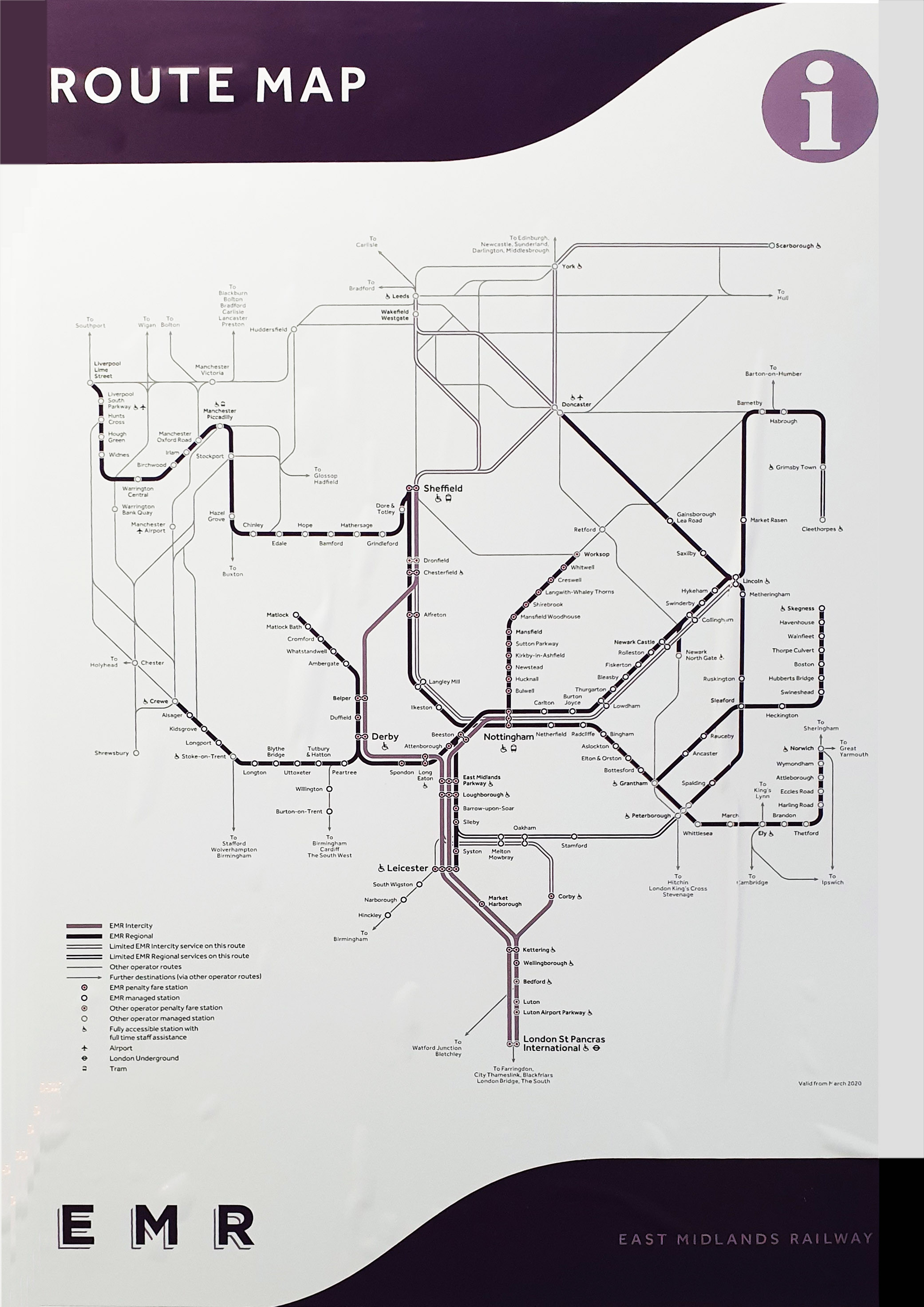 East Midlands train / rail maps
