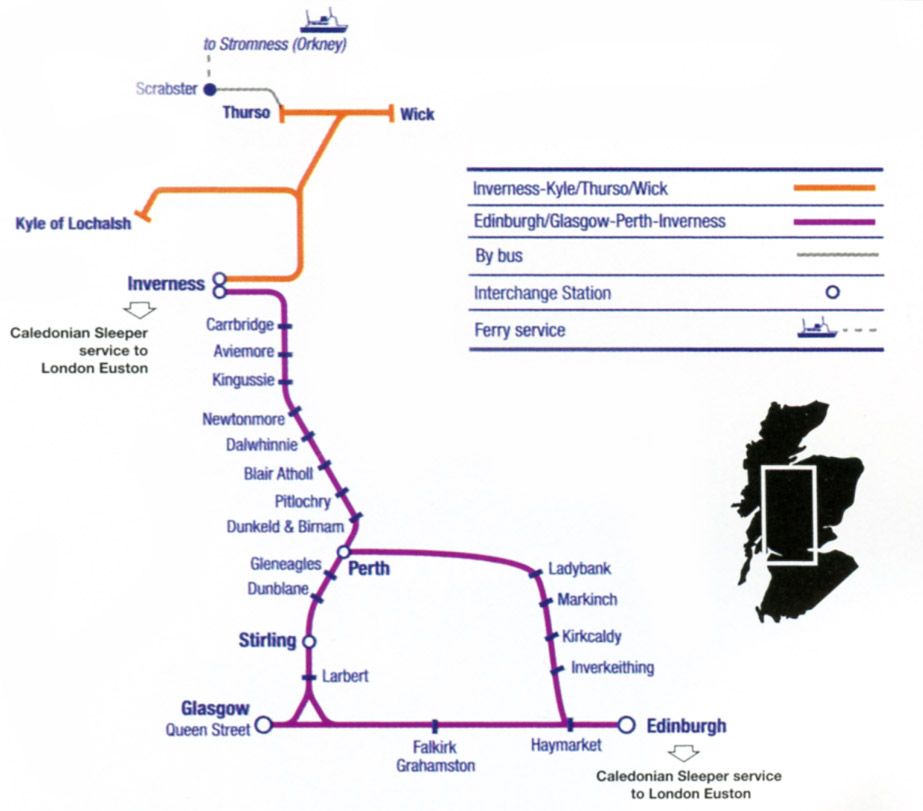 Scotland and Scotrail train / rail maps