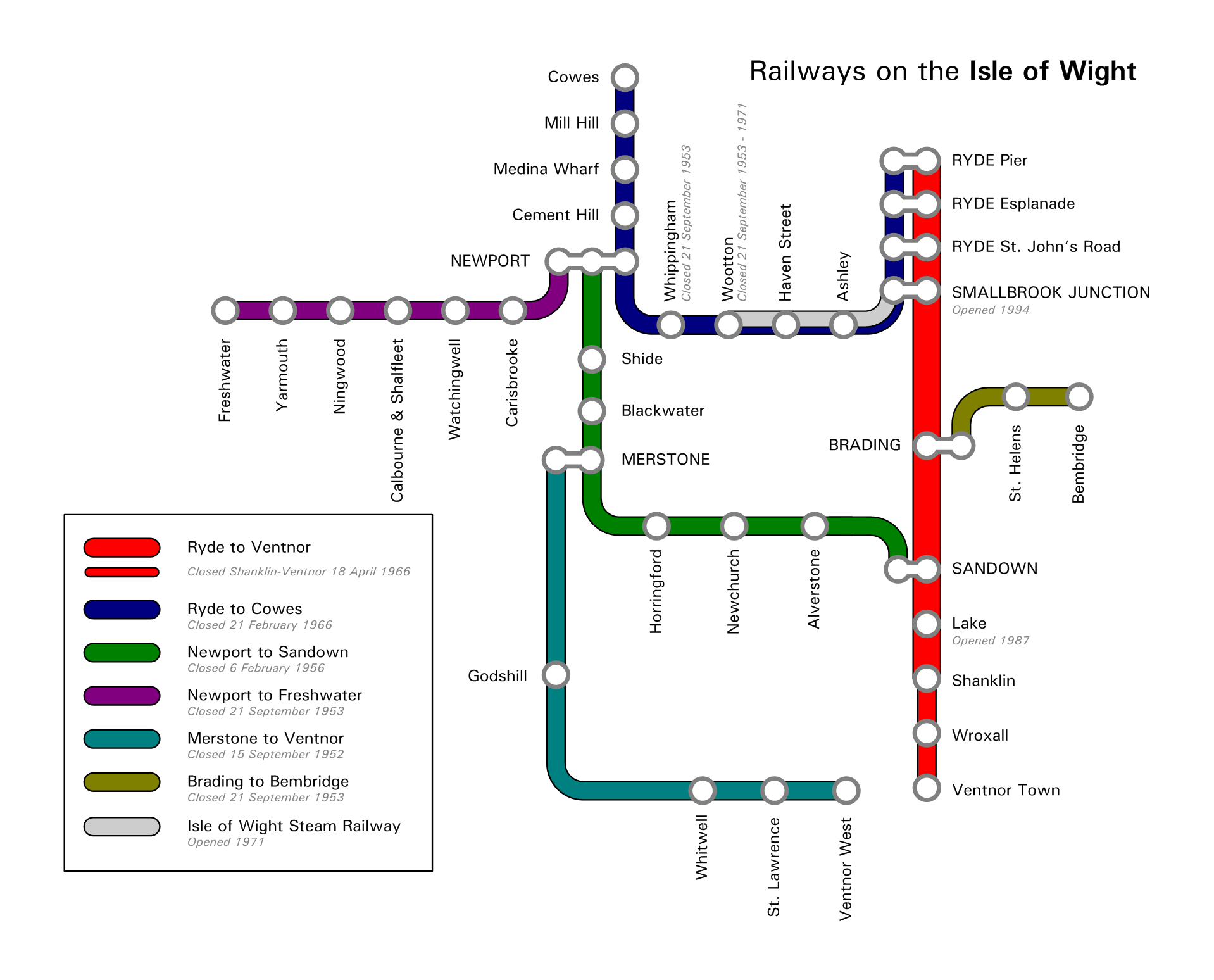 Island line train /rail maps