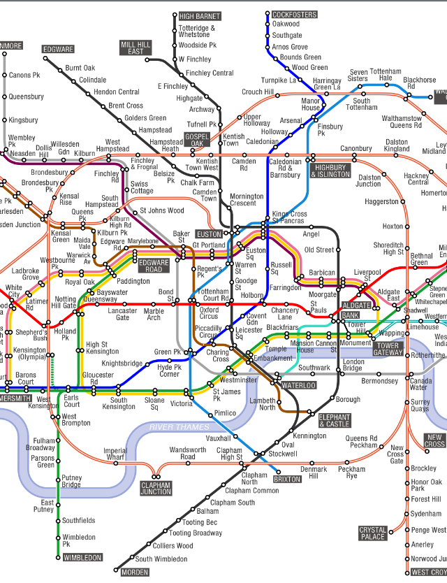 Map Of London Underground And Dlr - United States Map
