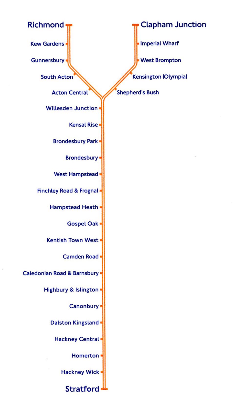 London Overground train / rail maps