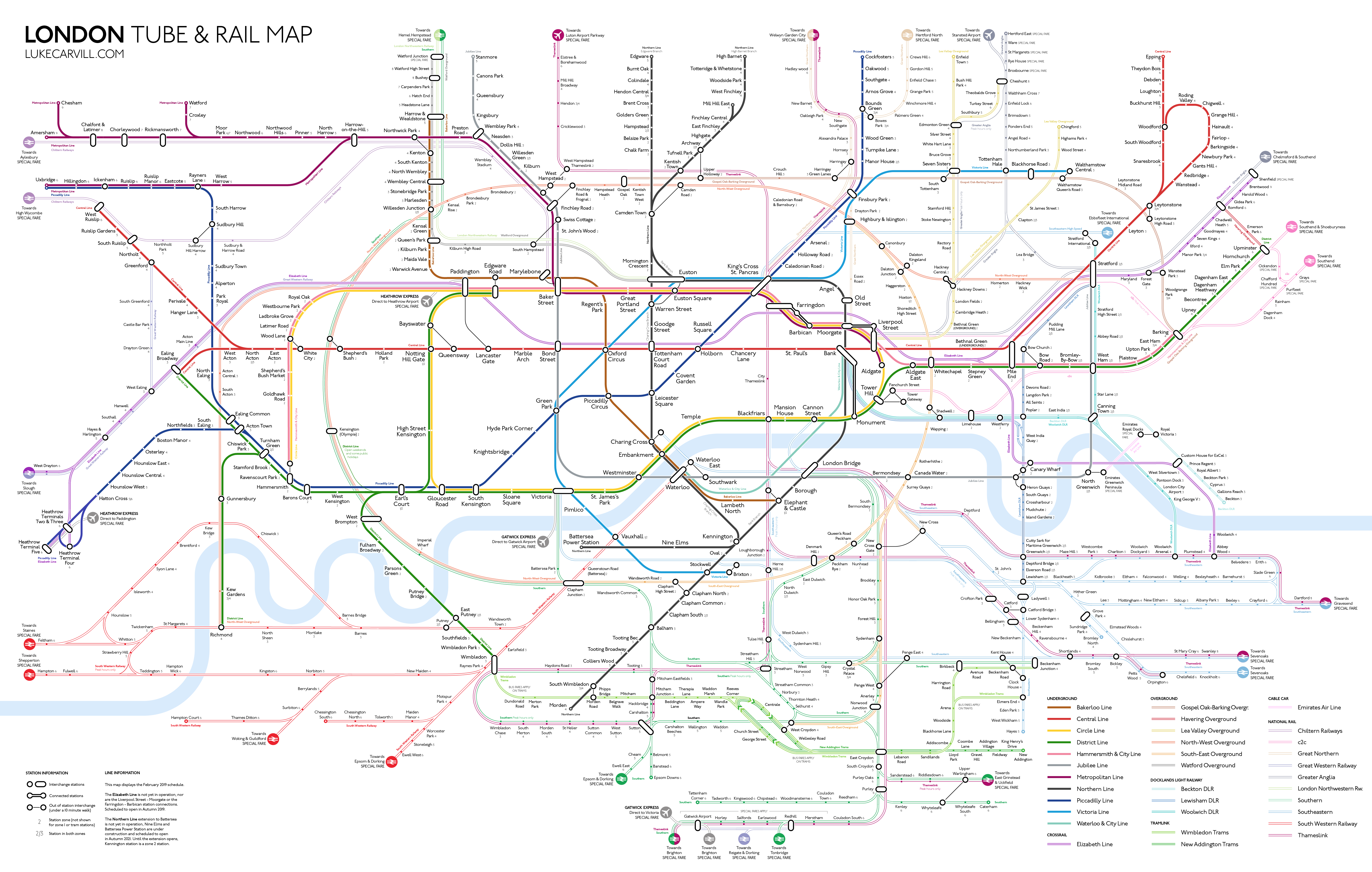 London Tube and Rail maps