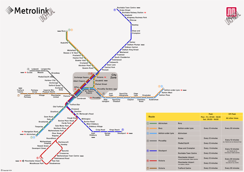 Manchester Metrolink tram map