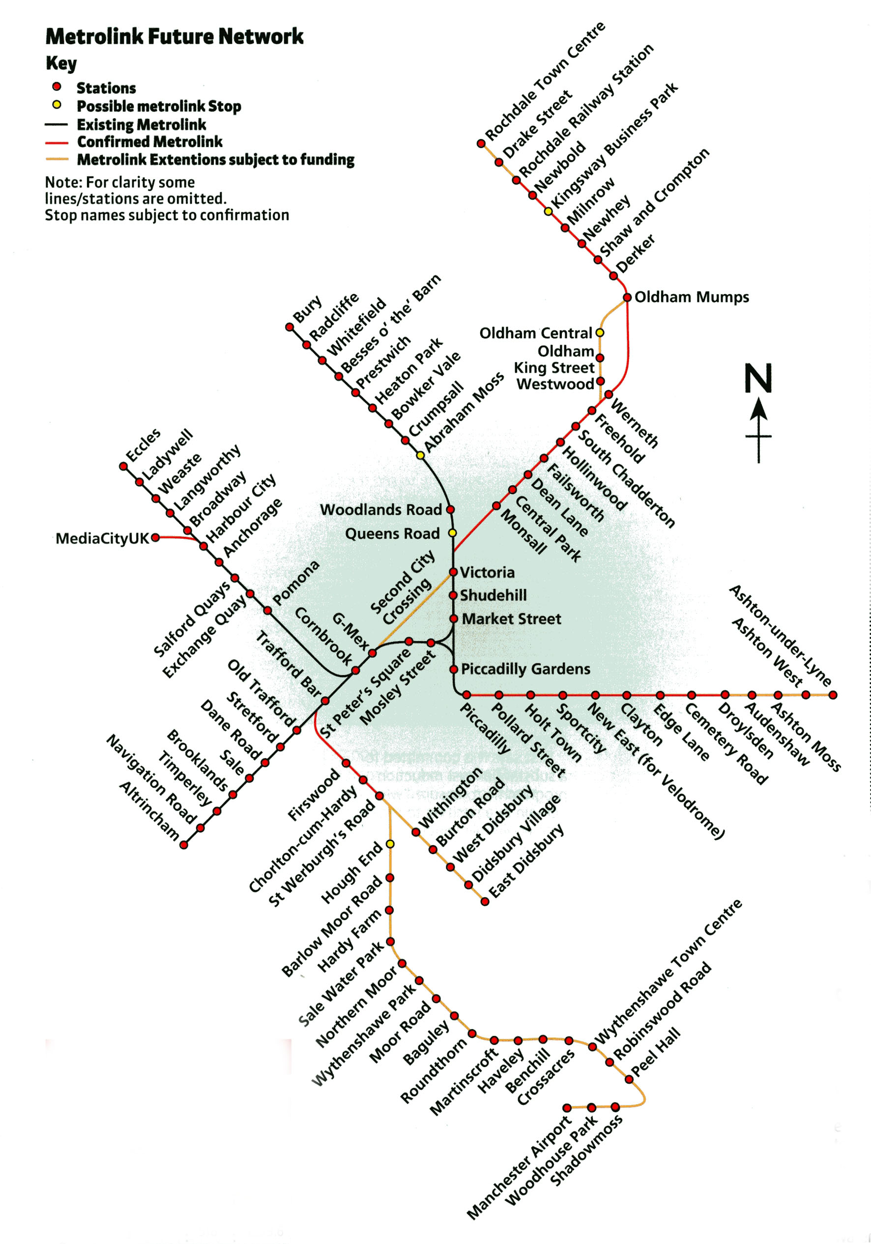 Manchester Metrolink tram map
