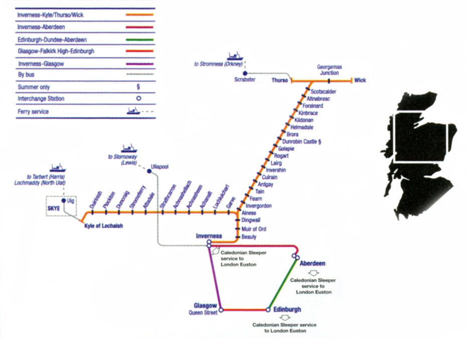 Scotland and Scotrail train / rail maps