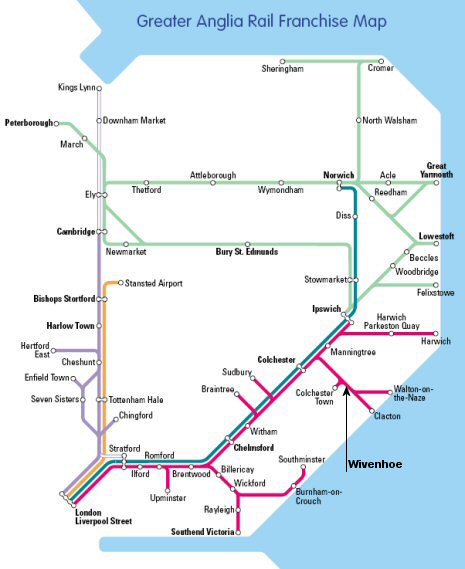 Greater Anglia Rail Map