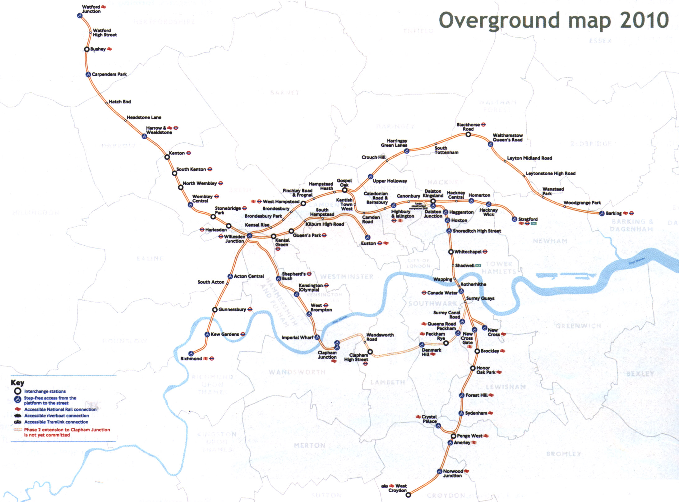 London Overground train / rail maps