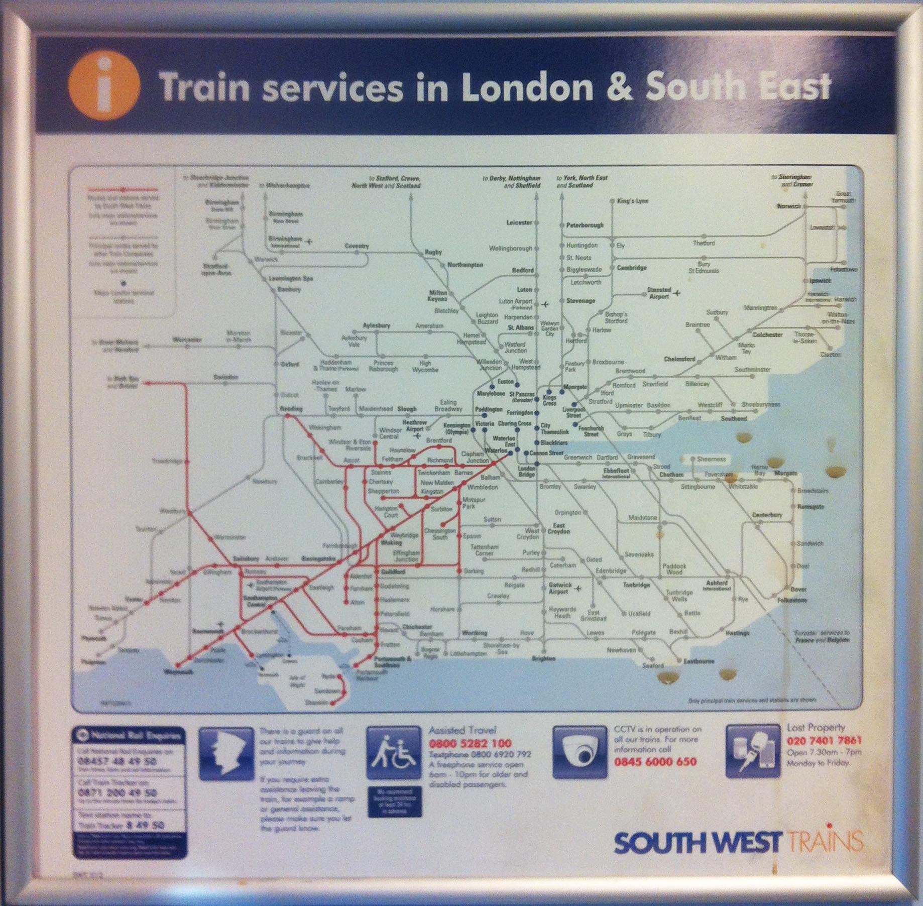 South Western train / rail maps