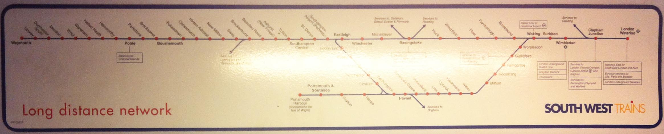 South Western train / rail maps