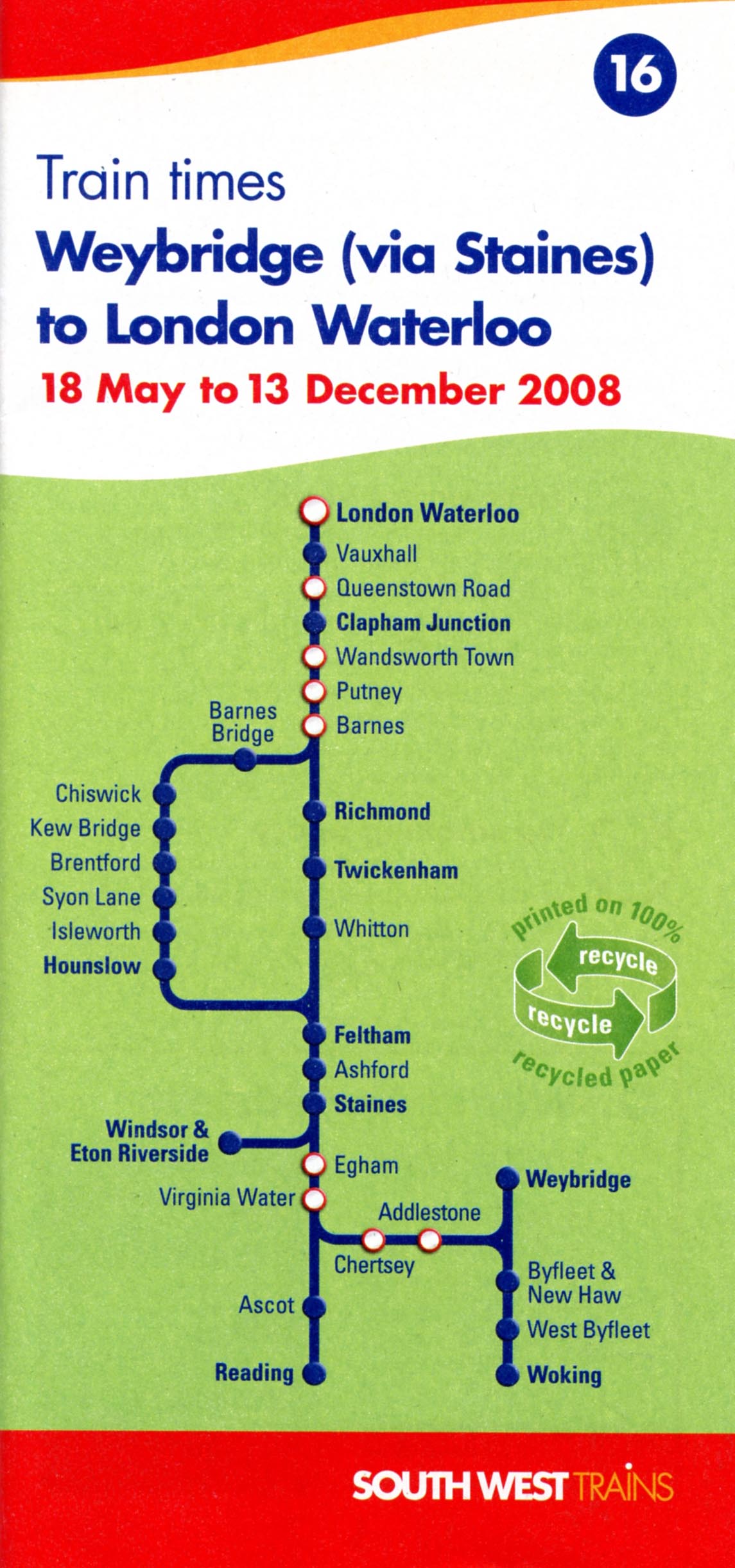 South Western train / rail maps