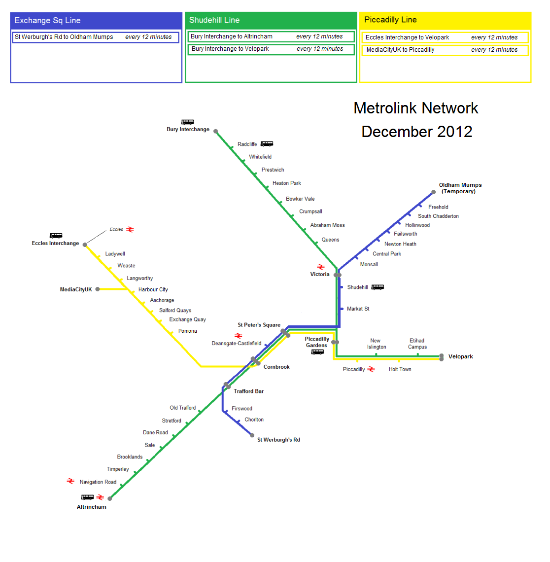 Manchester Metrolink tram map