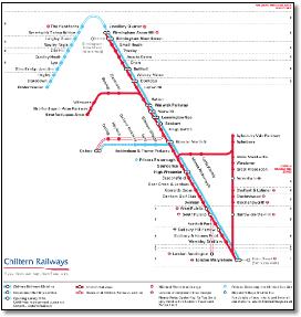 Chiltern train / rail map