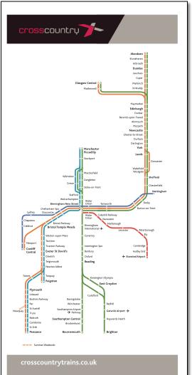 Cross Country train / rail maps