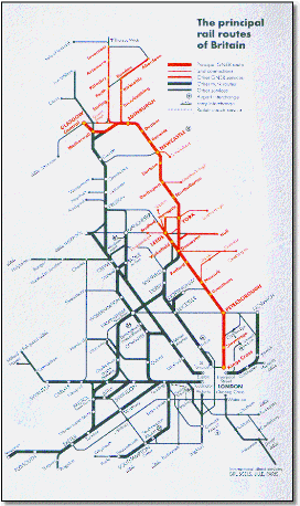 East Coast LNER Virgin GNER & NXEC train / rail maps
