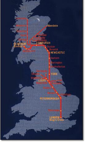 East Coast LNER Virgin GNER & NXEC train / rail maps