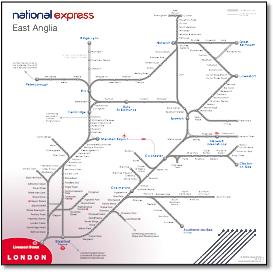 East Anglia - Abellio, NatEx, One & Gt Eastern train / rail maps
