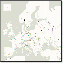 Night and sleeper train maps